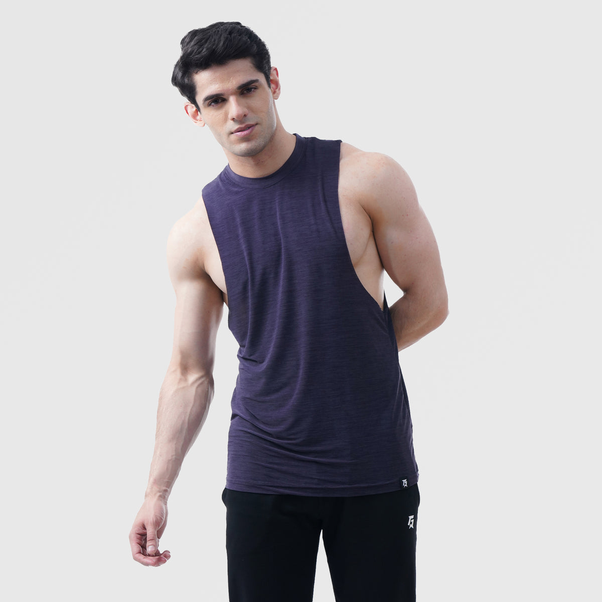 Athletic Drop Arm Tank (Dark Grey) - GymArmour PK